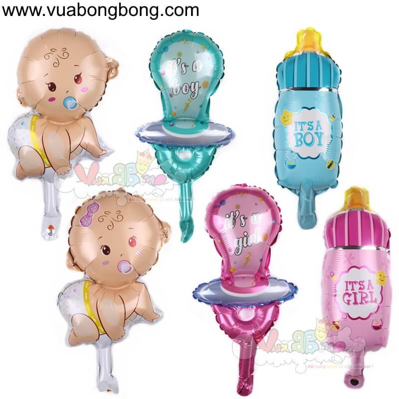 Bán bong bóng bay em bé baby bò, bình sữa, ti vú giả mẫu 2 Vua bong ...