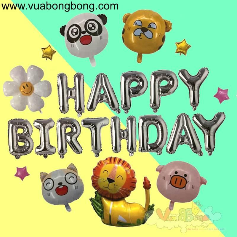 Chuyên cung cung combo set bong bóngsư tử thú rừng HAPPY BIRTHDAY trang ...