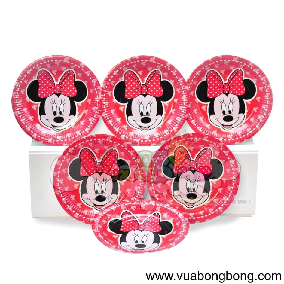 Bộ đồ dùng phụ kiện trang trí bàn tiệc sinh nhật chuột Minie set mega|Vua bong bóng shop.