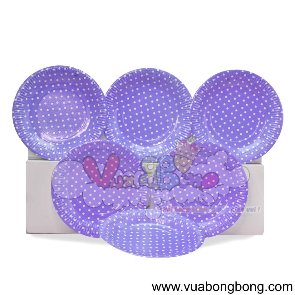 Bộ đồ dùng phụ kiện trang trí bàn tiệc sinh nhật màu tím set mega|Vua ...