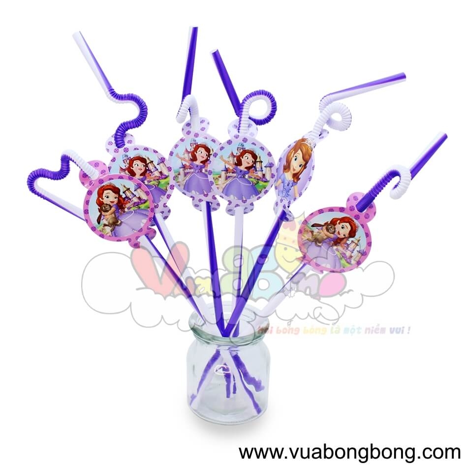 Bộ đồ dùng phụ kiện trang trí bàn tiệc sinh nhật công chúa sofia set mega|Vua bong bóng shop.