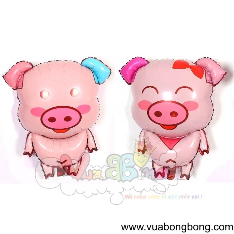 Bán bóng hình con heo chibi trang trí thôi nôi|Vua bong bóng shop.