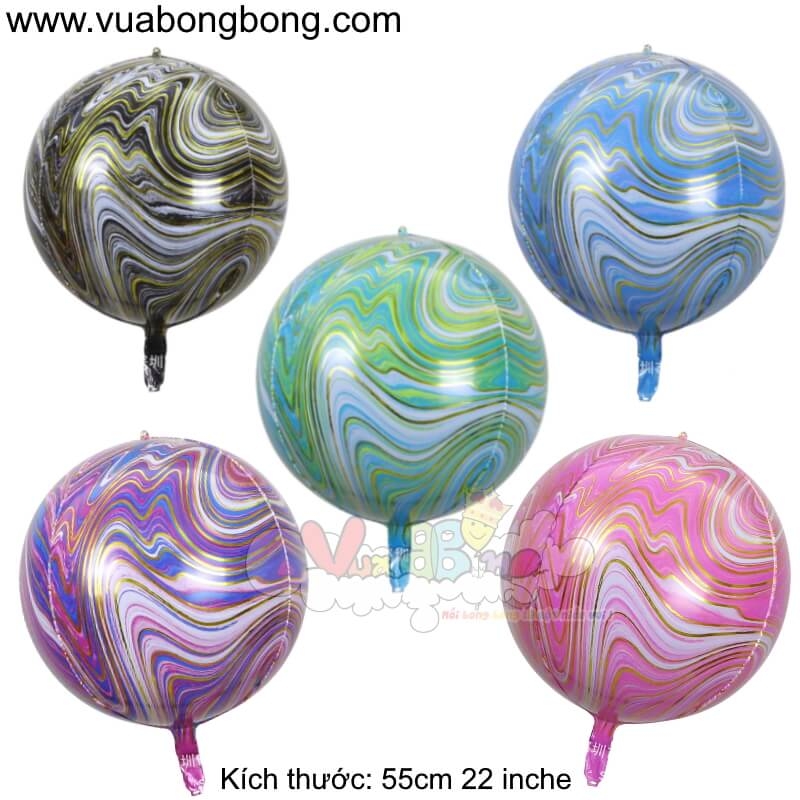 Bán bóng bay tròn vân đá màu kết hợp chỉ vàng gold 4d trang trí đám ...