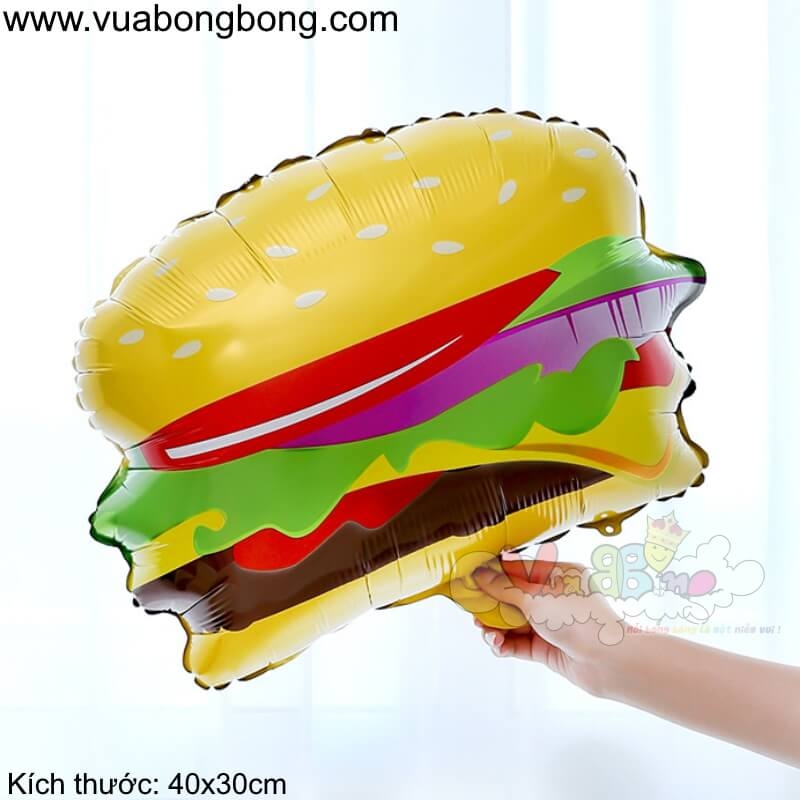 Bán bóng hình bánh hamburger trang trí tiệc sinh nhật Vua Bong Bóng Shop.