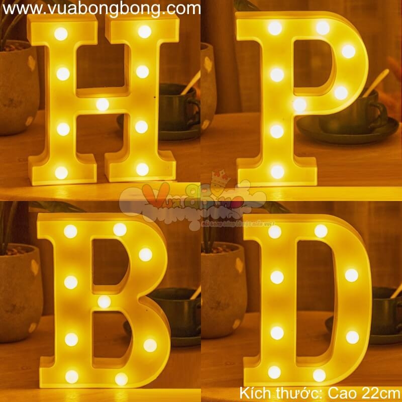 Bán chữ đèn led HPBD (HAPPY BIRTHDAY) trang trí tiệc sinh nhật nhà hàng ...